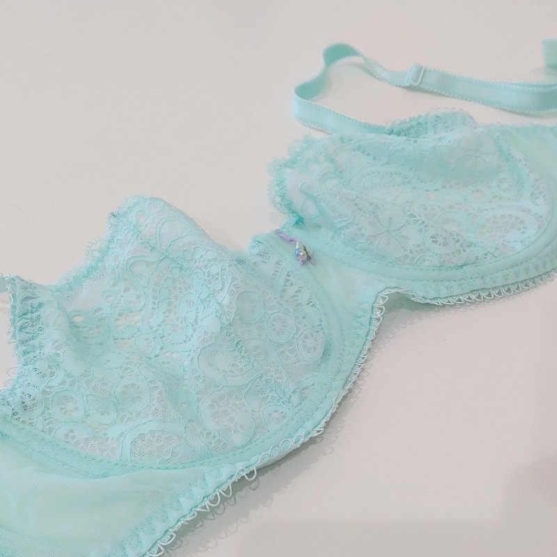 Aquamarine Lace Bra for Men: Premium European Craftsmanship