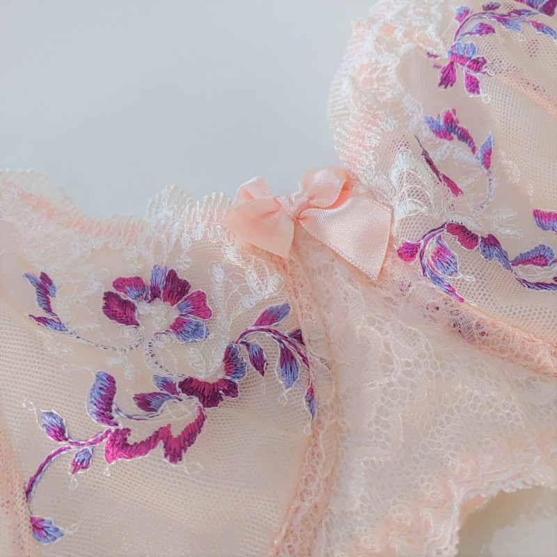 Apricot Euphoria: Premium Balconette Bra for the Crossdressing Man