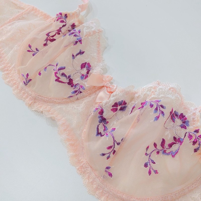 Apricot Euphoria: Premium Balconette Bra for the Crossdressing Man