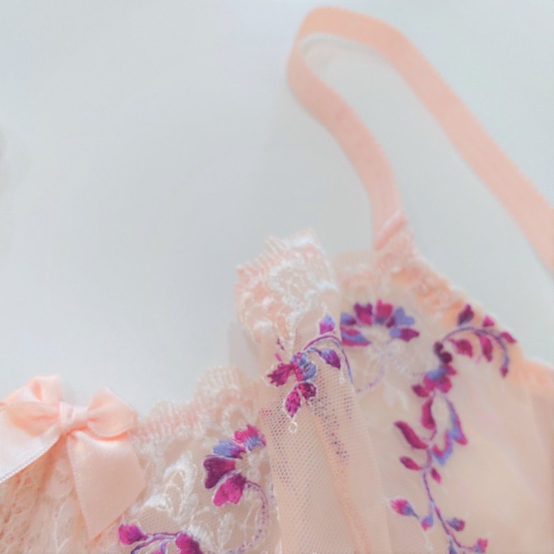 Apricot Euphoria: Premium Balconette Bra for the Crossdressing Man