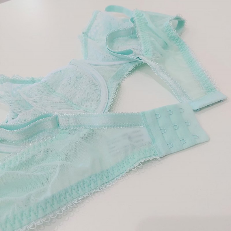 Aquamarine Lace Bra for Men: Premium European Craftsmanship