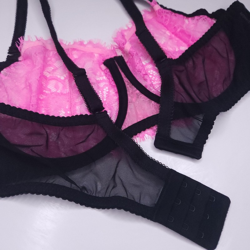 Rose Meringue: Pink Underwire Bra for Men in AA Cup