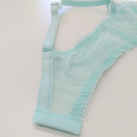 Aquamarine Lace Bra for Men: Premium European Craftsmanship