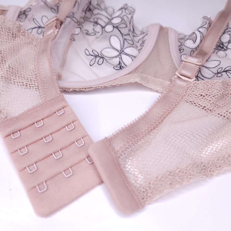 Nude Petal: Beige Femboy Bra AA Cup Underwire