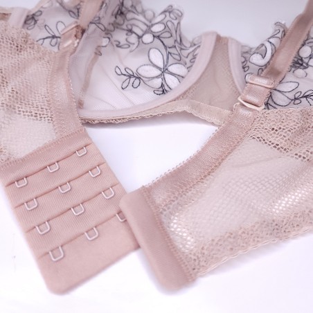 Nude Petal: Beige Femboy Bra AA Cup Underwire
