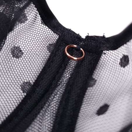 Midnight Ties: Underwire Bra for Men in AA Cup Black Bowties