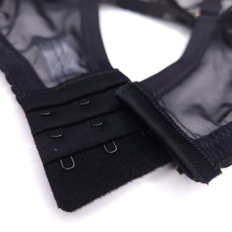 Midnight Ties: Underwire Bra for Men in AA Cup Black Bowties