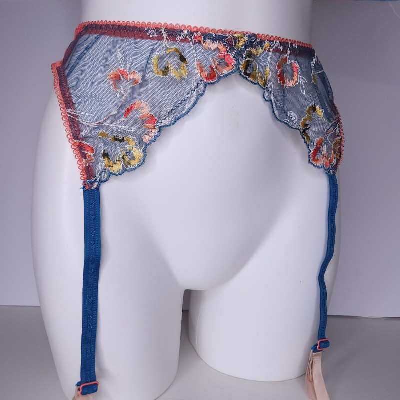 Marigold Kiss: Satin Lace Sissy Garter Belt for Men