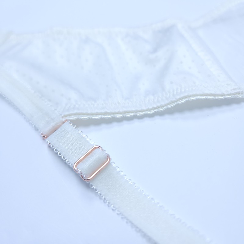 Satin Blush: Male Lace AA Bra in Light Cream