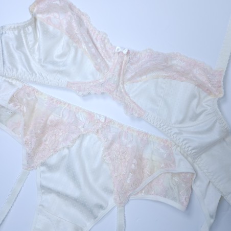 Satin Blush: Sissy Satin Lace Garter Belt M2F Lingerie for Men
