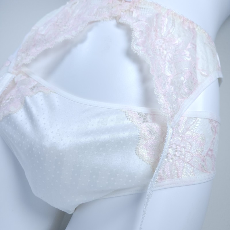 Satin Blush: Sissy Satin Lace Garter Belt M2F Lingerie for Men