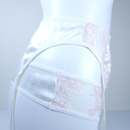 Satin Blush: Sissy Satin Lace Garter Belt M2F Lingerie for Men