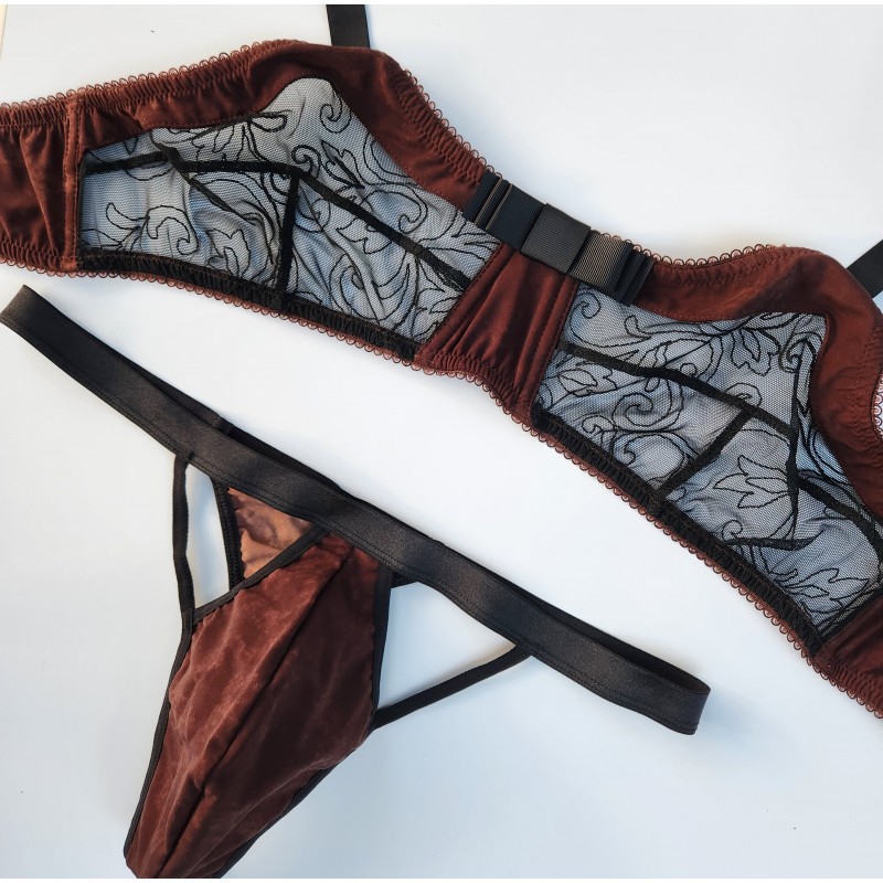 Flat Chested Aa Mens Bra In Limited Edition Brown And Black