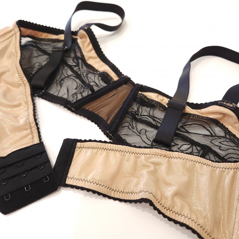 Golden Twilight Fantasy: Ultra-Sheer 44AA Bra for Men