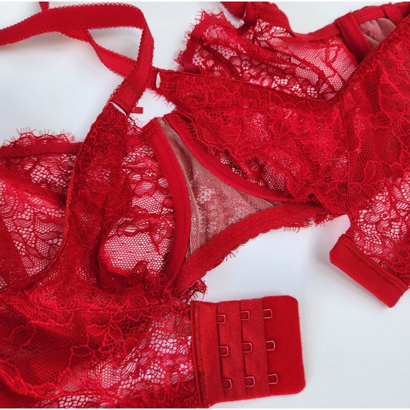 Crimson Elegance Balconette Bra: Designed for Crossdressers & Men
