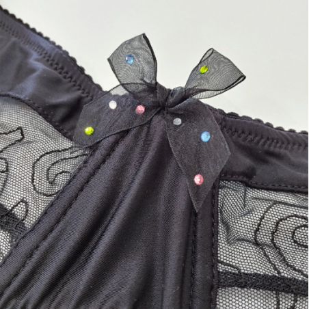 Black Elegance for Men: Sheer Mesh AA Cup Luxury Bra