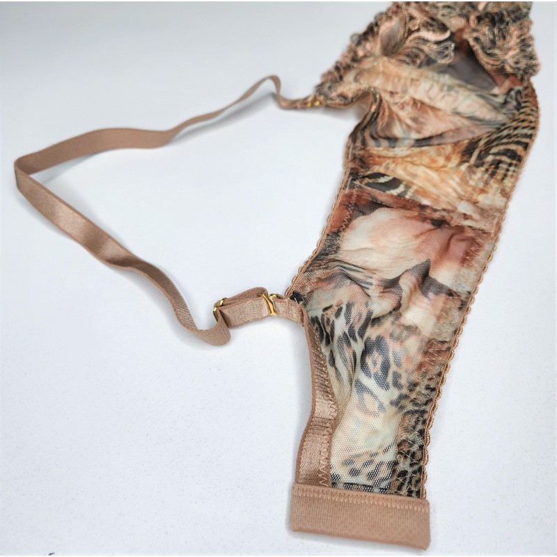 Wild Essence for Men: Cheetah Motif Mesh Lace Balconette Bra