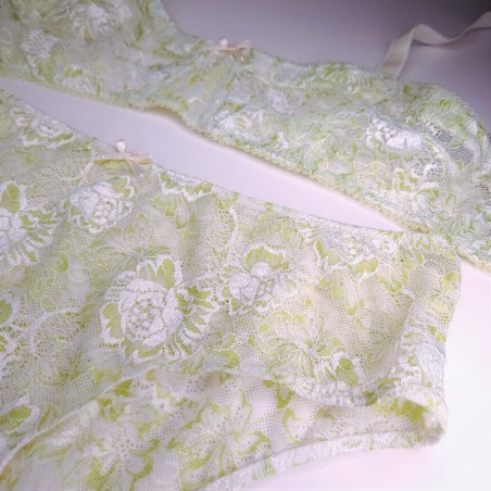 Lime Elegance for Men: Soft Lace Panties in Regular and Plus Sizes