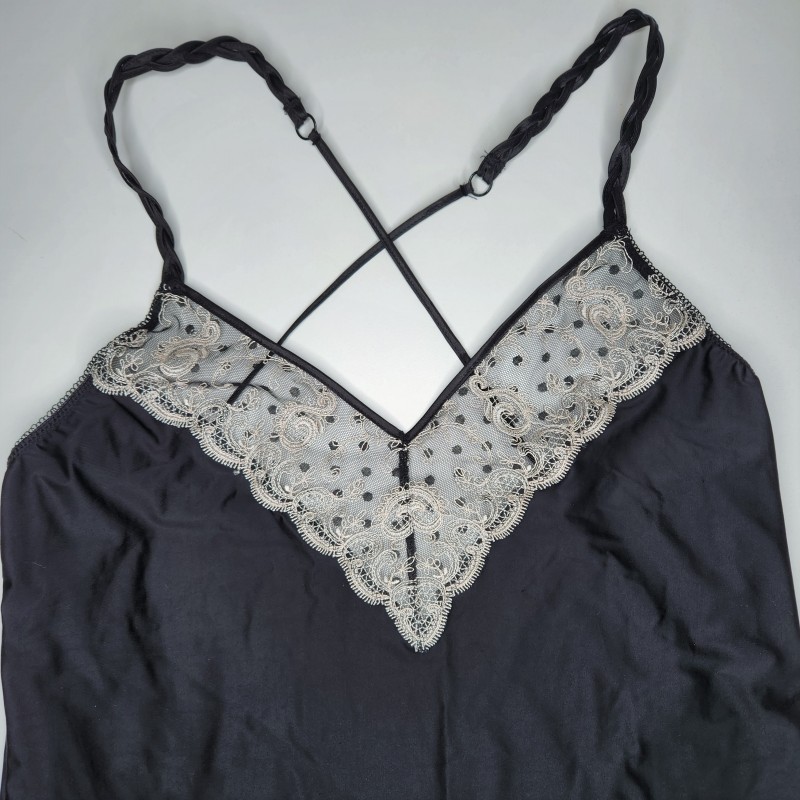 Luxe Lounge: Long Sissy Camisole for Men with Cross Back Design