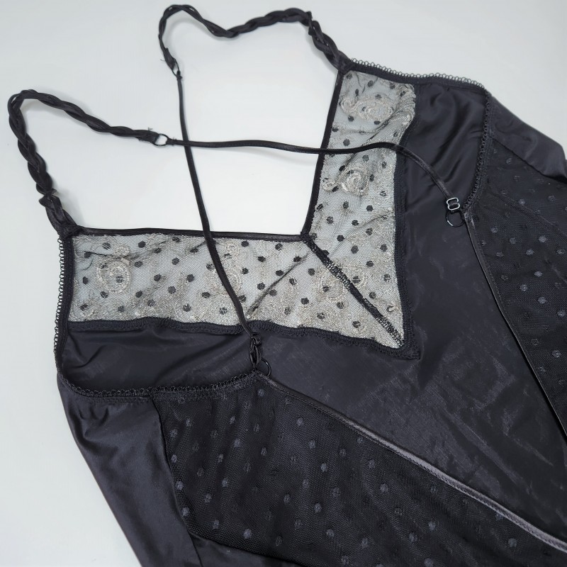 Luxe Lounge: Long Sissy Camisole for Men with Cross Back Design