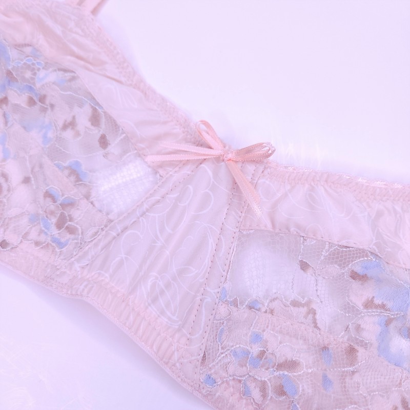 Silken Elegance: Flat Chest AA Cup Lace Bra for Men